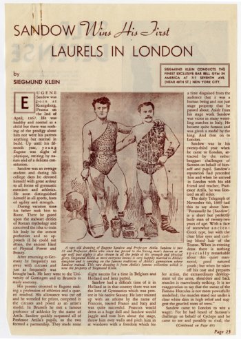 Sandow Wins His First Laurels in London | Rogue Fitness Australia