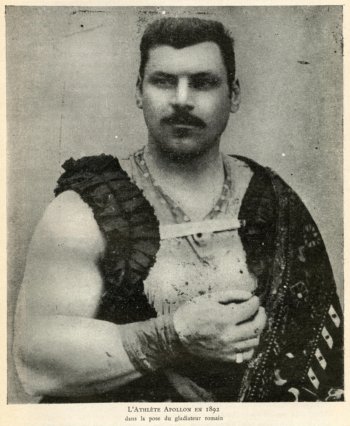 The athlete Apollon in 1892 in the pose of a Roman gladiator | Rogue ...