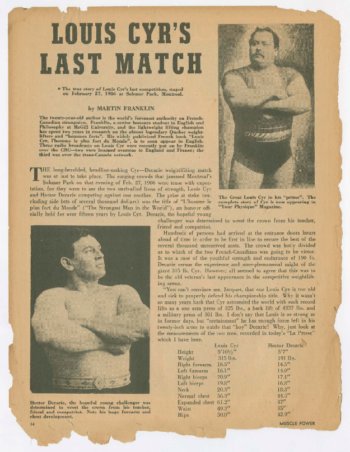 Louis Cyr’s Last Match | Rogue Fitness Australia