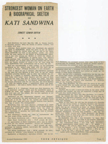 Strongest Woman on Earth – A Biographical Sketch of Kati Sandwina ...