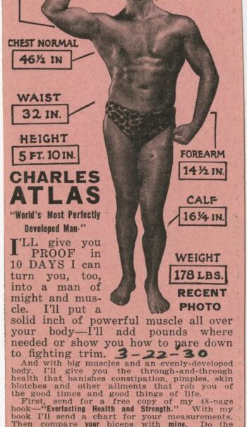 Charles Atlas advertisement | Rogue Fitness Australia